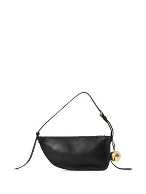 Burberry Shield Leather Shoulder Bag - Black