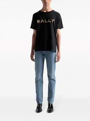 Bally Metallic-logo Cotton T-shirt - Black