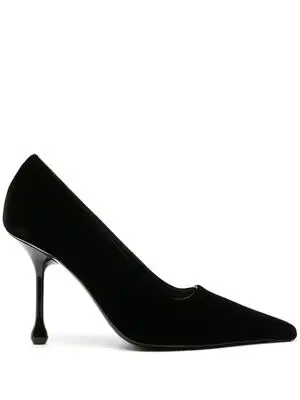 JIMMY CHOO Ixia 95 Velvet Pointed Toe Pumps - Black