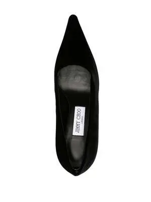 JIMMY CHOO Ixia 95 Velvet Pointed Toe Pumps - Black
