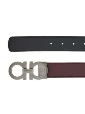 FERRAGAMO Gancini-buckle Leather Belt