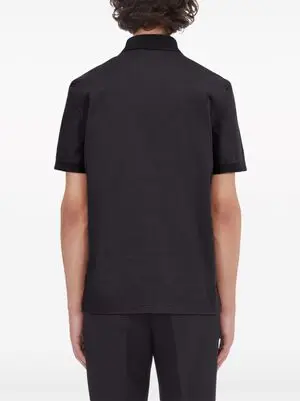 FERRAGAMO Logo-embroidered Cotton Polo Shirt - Black