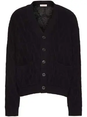 Valentino Garavani Toile Iconographe Wool Cardigan - Black