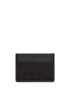 Valentino Garavani Toile Iconographe Leather Cardholder - Black