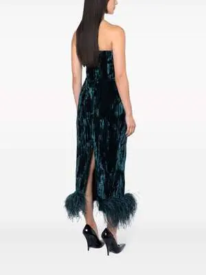 16Arlington Minelli Feather-trimmed Midi Dress