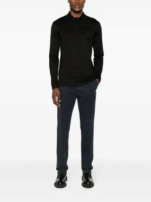 Paul & Shark Logo-plaque Cotton Polo Shirt - Black