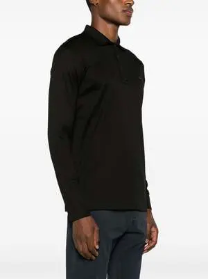 Paul & Shark Logo-plaque Cotton Polo Shirt - Black