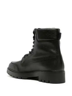 Calvin Klein Logo-patch Leather Ankle Boots