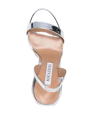AQUAZZURA So Nude 110mm Leather Sandals - Silver