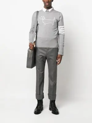 Thom Browne 4-bar Stripe Wool Jumper - Grey