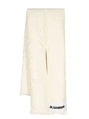 JIL SANDER Logo-patch Padded Scarf - White