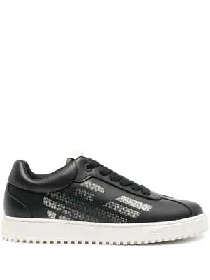 Emporio Armani Eagle-print Leather Sneakers
