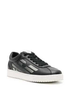 Emporio Armani Eagle-print Leather Sneakers
