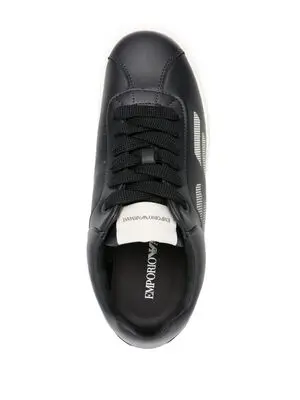 Emporio Armani Eagle-print Leather Sneakers