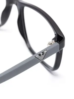 Emporio Armani Rectangle-frame Glasses - Black
