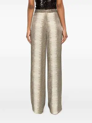 TWINSET Lizard-skin Effect Satin Trousers