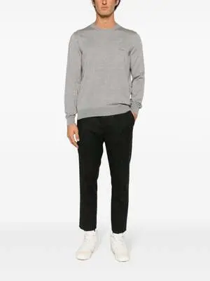 BOSS Fine-knit Virgin Wool Jumper - Grey