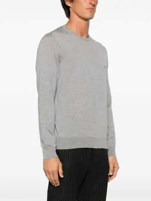 BOSS Fine-knit Virgin Wool Jumper - Grey