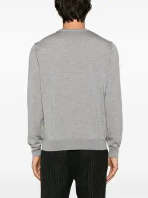 BOSS Fine-knit Virgin Wool Jumper - Grey
