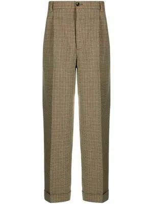 Gucci Check-pattern Pleated Trousers
