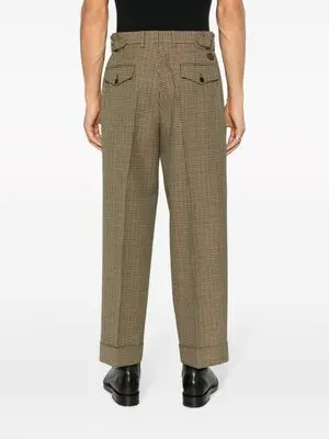 Gucci Check-pattern Pleated Trousers