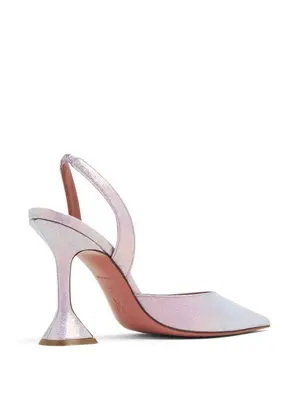 Amina Muaddi Holli 95mm Leather Slingback Pumps