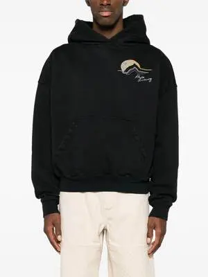 Rhude Graphic-print Cotton Hoodie - Black
