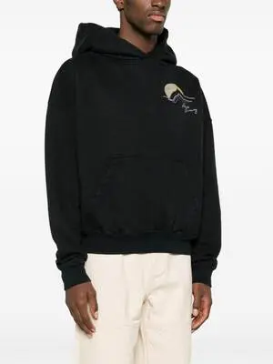 Rhude Graphic-print Cotton Hoodie - Black