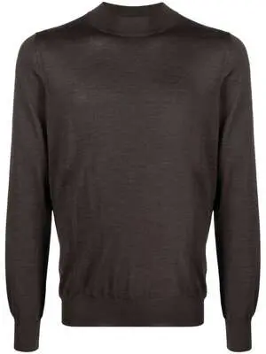 BARBA NAPOLI High-neck Jumper - Brown