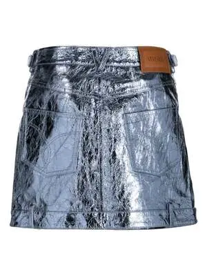 Versace X Dua Lipa Metallic Leather Miniskirt