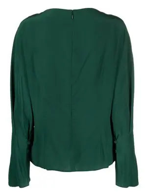 Chloé Draped Boat-neck Silk Blouse