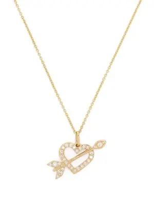 SYDNEY EVAN 14kt Yellow Diamond Heart Pendant Necklace - Gold