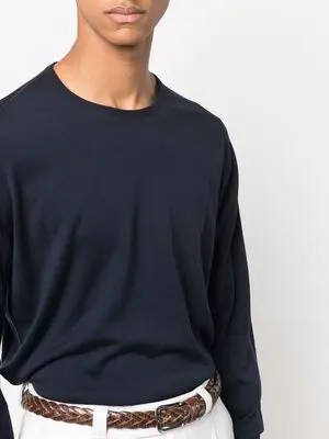 John Smedley Marcus Crew-neck Knitted Jumper - Blue