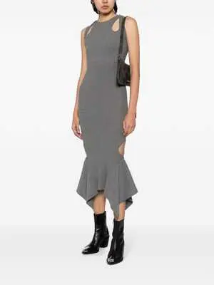 ANDREĀDAMO Cut-out Ribbed Midi Dress