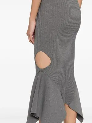ANDREĀDAMO Cut-out Ribbed Midi Dress