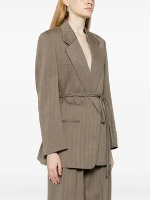 Alexander Wang Herringbone Wrap Wool Blazer