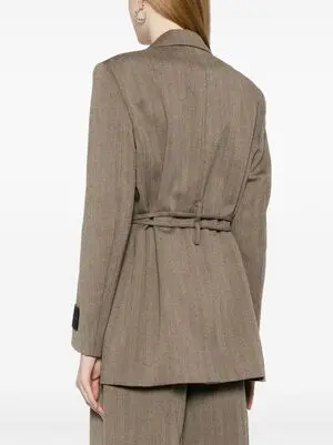 Alexander Wang Herringbone Wrap Wool Blazer