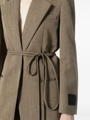 Alexander Wang Herringbone Wrap Wool Blazer