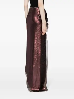 Rick Owens Edfu Sequinned Maxi Skirt - Brown