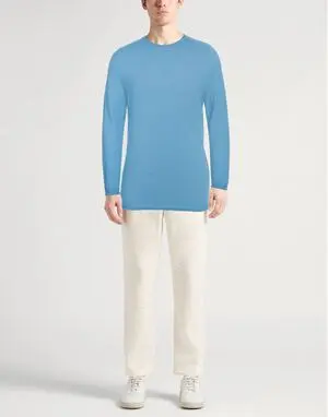 120% Lino Cashmere Crewneck Sweater - Blue