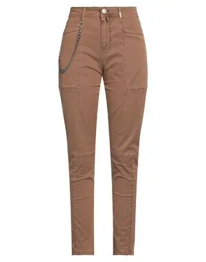 High Tapered Gabardine Pants - Brown
