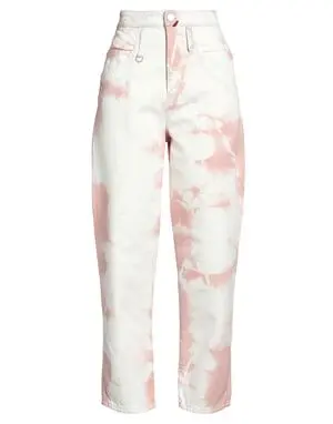 High Tapered Two-tone Jeans - Pink