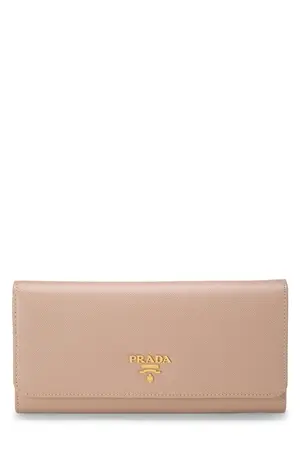 Prada Saffiano Continental Wallet - Beige