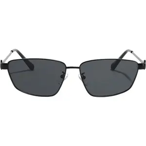 FIFTH & NINTH Cleo Geometric Sunglasses - Black/ Black