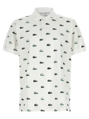 Lacoste Logo Print Polo Shirt - White