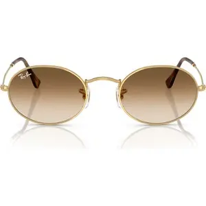 Ray-ban Ray-Ban 51mm Gradient Oval Sunglasses Gold Flash