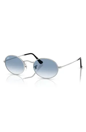 Ray-ban 51mm Gradient Oval Sunglasses - Silver