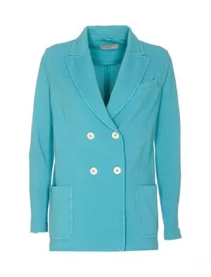 CIRCOLO 1901 Circolo 1901 Oxford Double-Breasted Jacket - Clear Blue