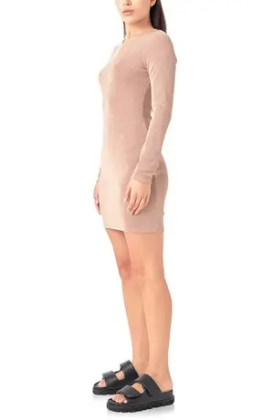 GREY LAB Long Sleeve Mini Sweater Dress - Taupe Grey