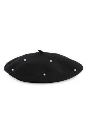 TASHA Imitation Pearl Wool Blend Beret